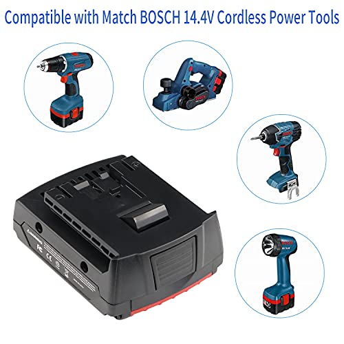 Powerost 3Ah 14.4V BAT607 Replacement Battery Compatible with Bosch 14.4V BAT607G BAT614 BAT614G 2607336150 2607336223 Cordless Power Tools Battery