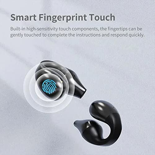 Wireless Ear Clip Bone Conduction Headphones, Inductivv Bone Conduction Headphones - Bluetooth Wireless Headset, Open Ear Mini Bone Conduction Headphones for Running Sports, with LED Digital Display