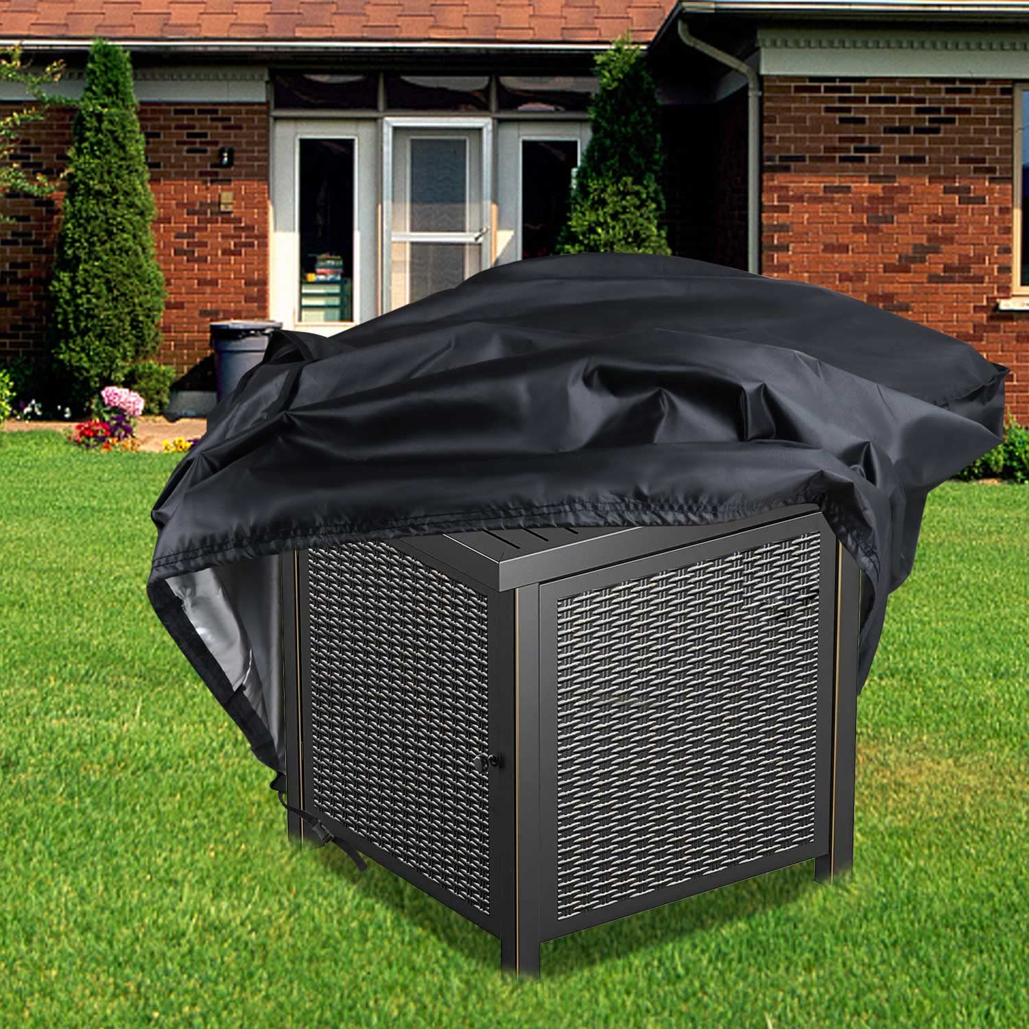 Saking Fire Pit Cover,28 inch Firepit Covers Square Gas Fireplace Fire Pit Table Cover for Propane Fire Pit- 28 X 28 X 25 inch
