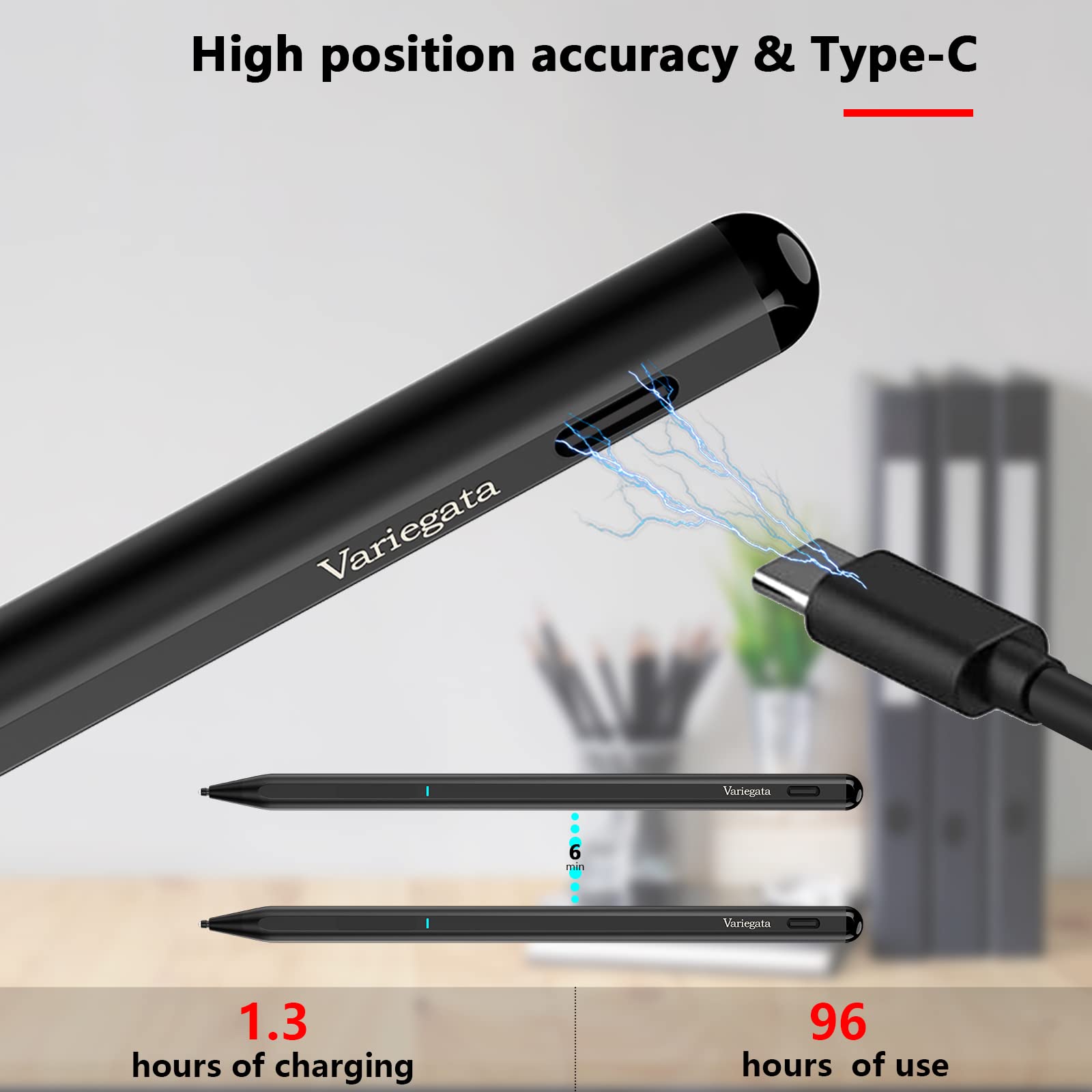 Stylus Pen for Surface, 4096 Pressure Sensitivity, Palm Rejection, Tilt, Official Authorized, Surface Pen Compatible with Microsoft Surface Pro X/8/7/6/5/4/3/Surface 3/go 2/go 3/Laptop Pen/HP/ASUS