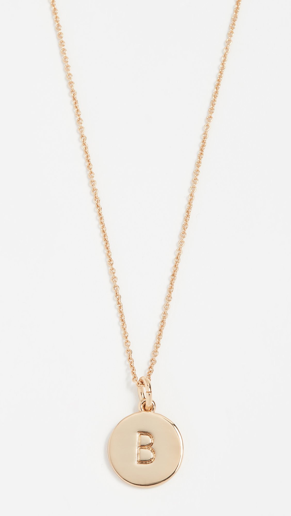 kate spade new york "Kate Spade Pendants" "E" Brass Pendant Necklace, 17" + 3.5" Extender