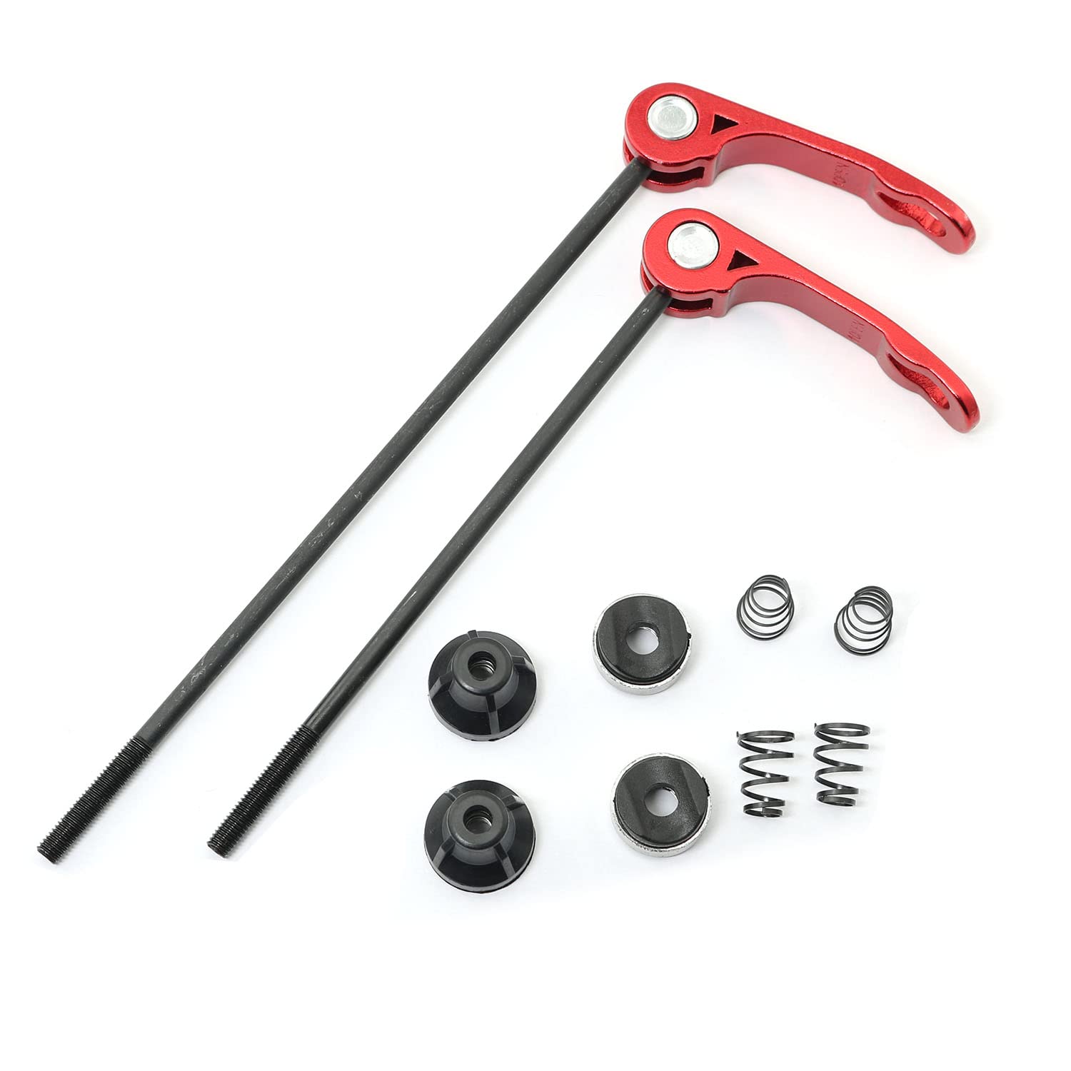 Pro Bamboo Kitchen Bike Wheel Hub Front and Rear Skewers Clip MTB Mountain Bicycle Accessories Cycling Tools Quick Release Bolt Lever Axle Set Red
