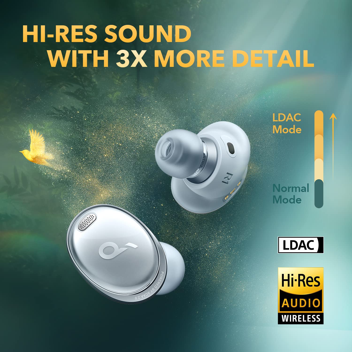 Soundcore by Anker Liberty 3 Pro Noise Cancelling Earbuds, True Wireless, with ACAA 2.0 Dynamic Driver and Armature Driver, HearID ANC, Fusion Comfort Wearing Technology, Hi-Res Audio
