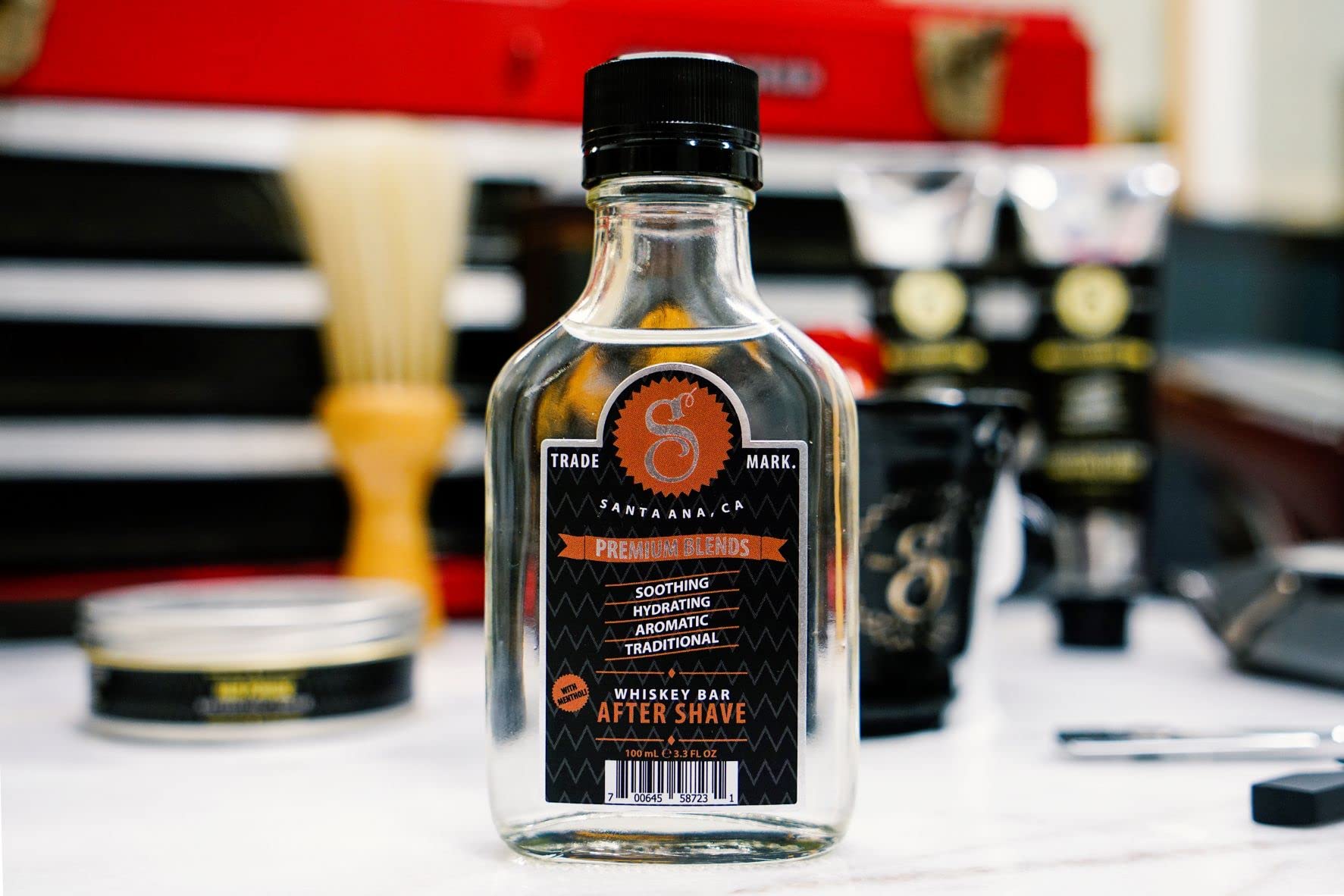Suavecito Premium Blends Aftershave Whiskey Bar 3.3 oz. Men's Face Grooming Supply Fresh Fragrance