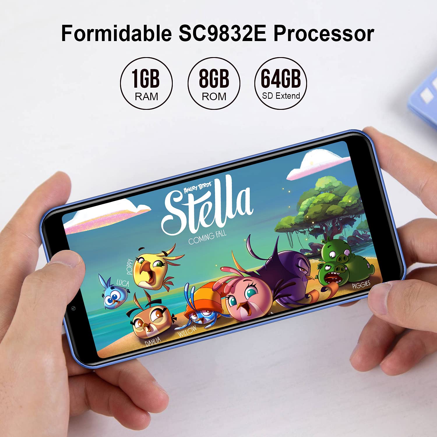 KXD 6A Unlocked Cell Phone | 3G Smartphone | 5.5β Full-Screen Display | 2500mAh Battery | 8MP + 5MP Camera | Dual SIM Android Phone | 8GB ROM | US Version | Blue