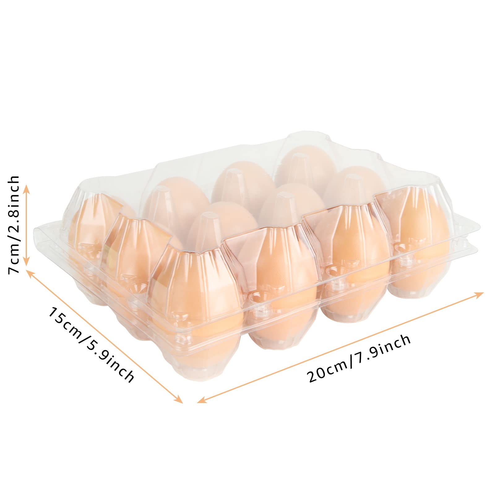 Plastic Egg Cartons Bulk, 40 Packs Empty Clear Plastic Egg Cartons to 12 Eggs, Reusable Chicken Egg Cartons for Family Pasture Chicken Farm, Business Market Display, Storage