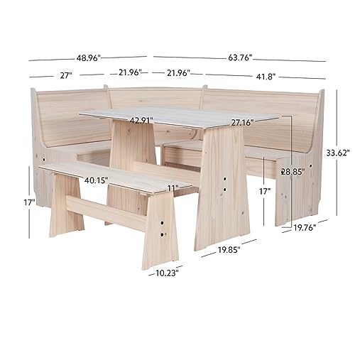 Linon Home Decor Products Antique White Corner Dining Set by Linon Leyton Nook
