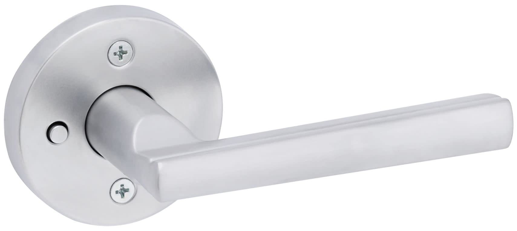 Kwikset 730MRLRDT-26 Montreal Lever with Round Rose Privacy Door Lock with 6AL Latch and RCS Strike Bright Chrome Finish