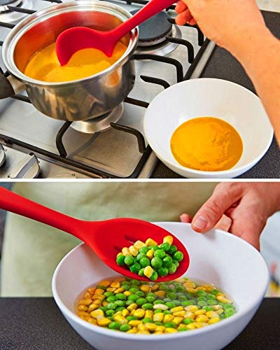 LMMDP Non-stick Cookware Cooking Tool Spatula La Dle Egg Shovel Spoon Soup Kitchen Utensils Set Silicone Kitchenware
