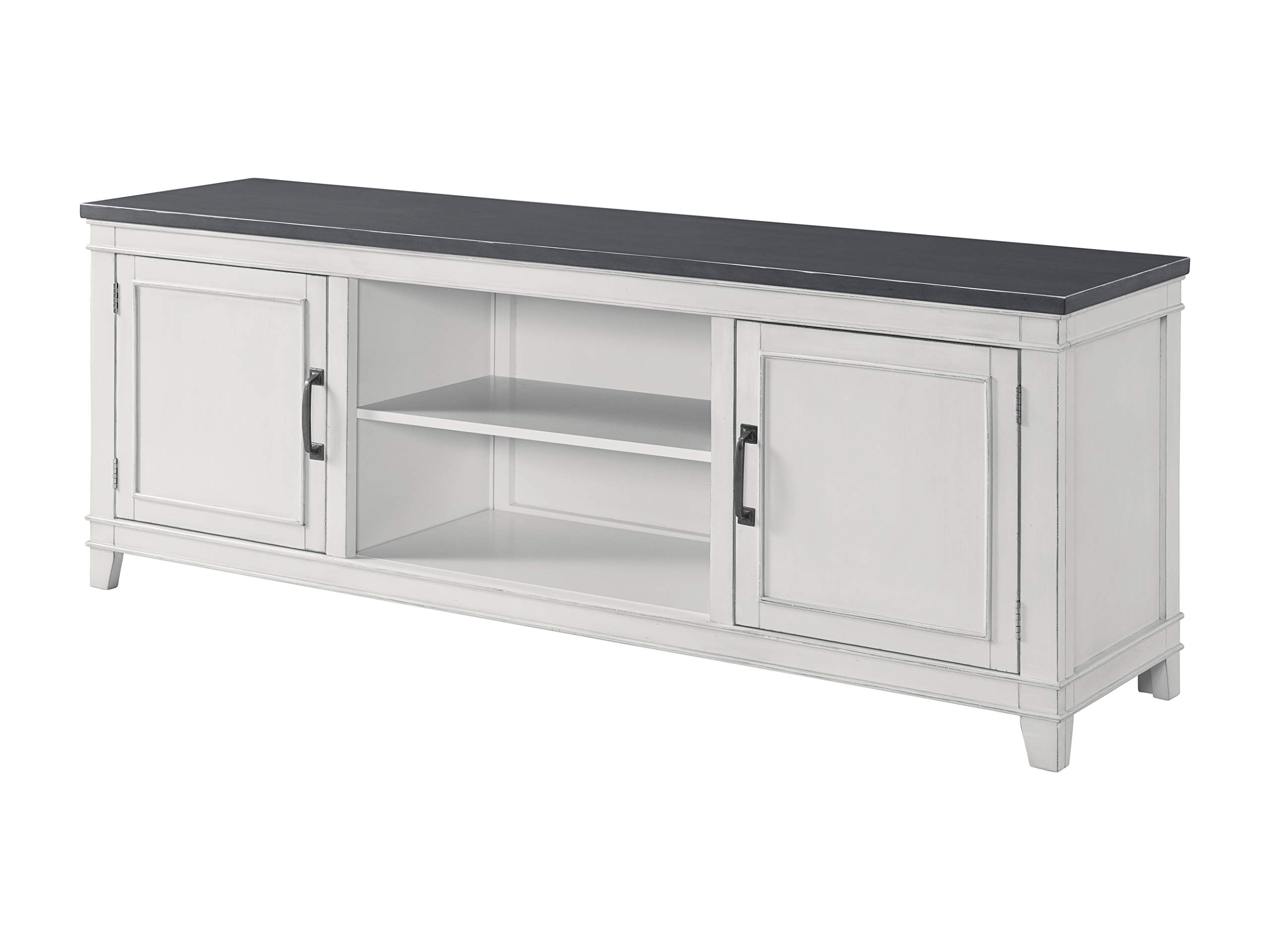 Martin Svensson Home Del Mar 70" Infrared TV Stand with Fireplace, White and Grey