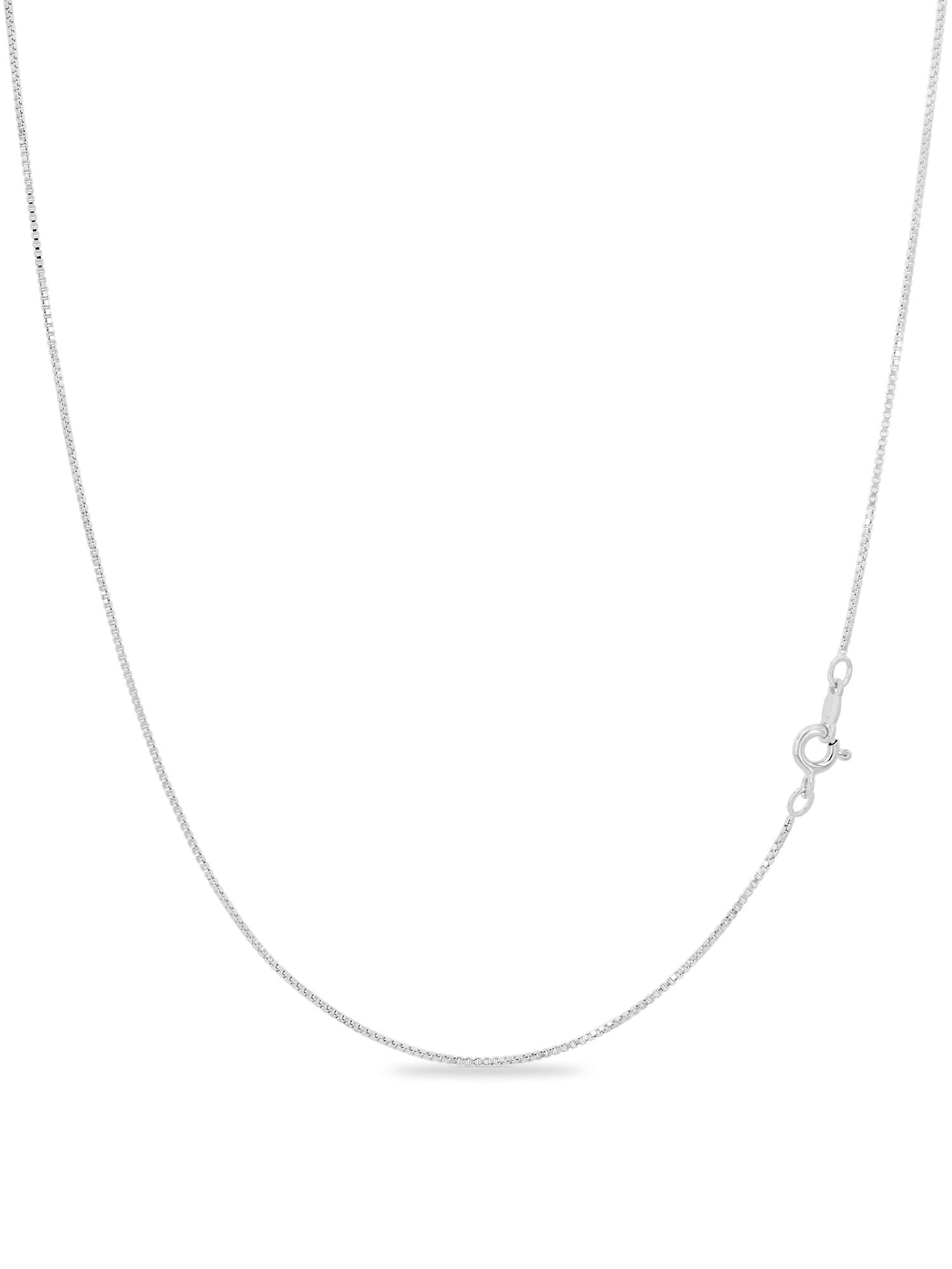 KEZEF 18k Gold Over Sterling Silver 1mm Box Chain Necklace Made in Italy | Sterling Silver Necklace Chain For Women | Gold Chain Necklace for Women, Men