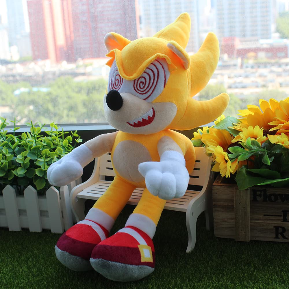 SODOSAY 14.6" Sonic Plush, Fleetway Super Sonic Plush Toy for Fans Gold Sonic Plush Figure Collectible