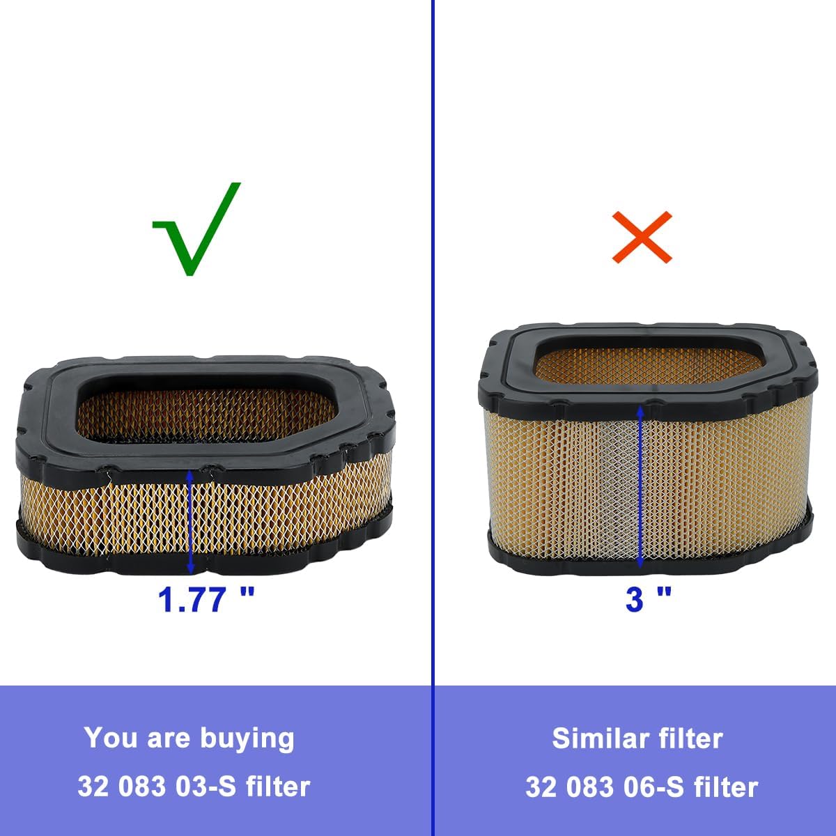 Leopop 32 083 03-S Air Filter for Kohler Courage SV710 SV715 SV720 SV725 SV730 SV735 SV740 Twin Cylinder 20HP-27 HP engine Kit MTD Troy-Bilt John Deere Lawn Mower