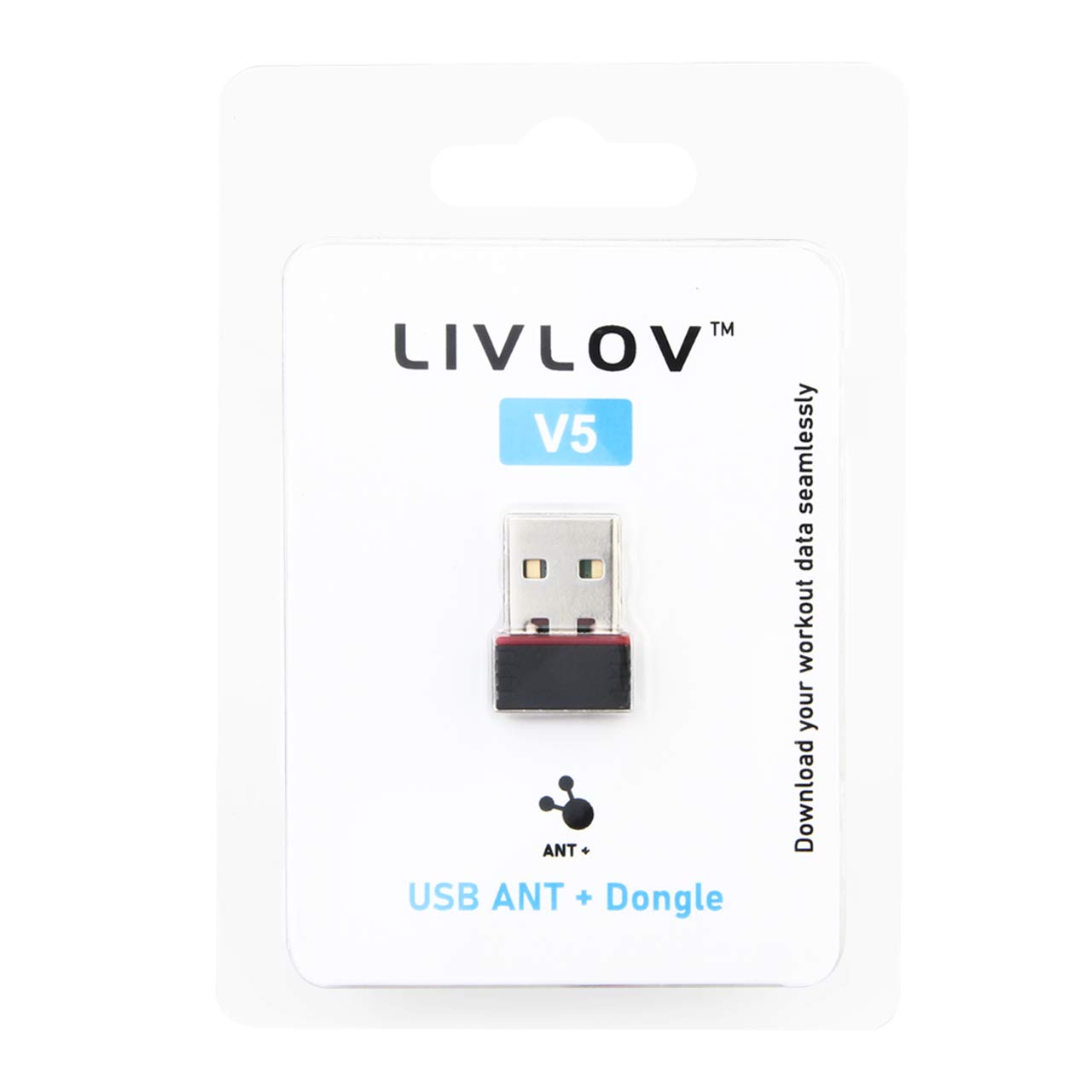 LIVL0V V5 USB ANT+ Dongle for Garmin Fitness Devices, USB ANT Stick Compatible with Zwift TrainerRoad Wahoo Cycleops Trainer Rouvy TacX Sufferfest PerfPRO