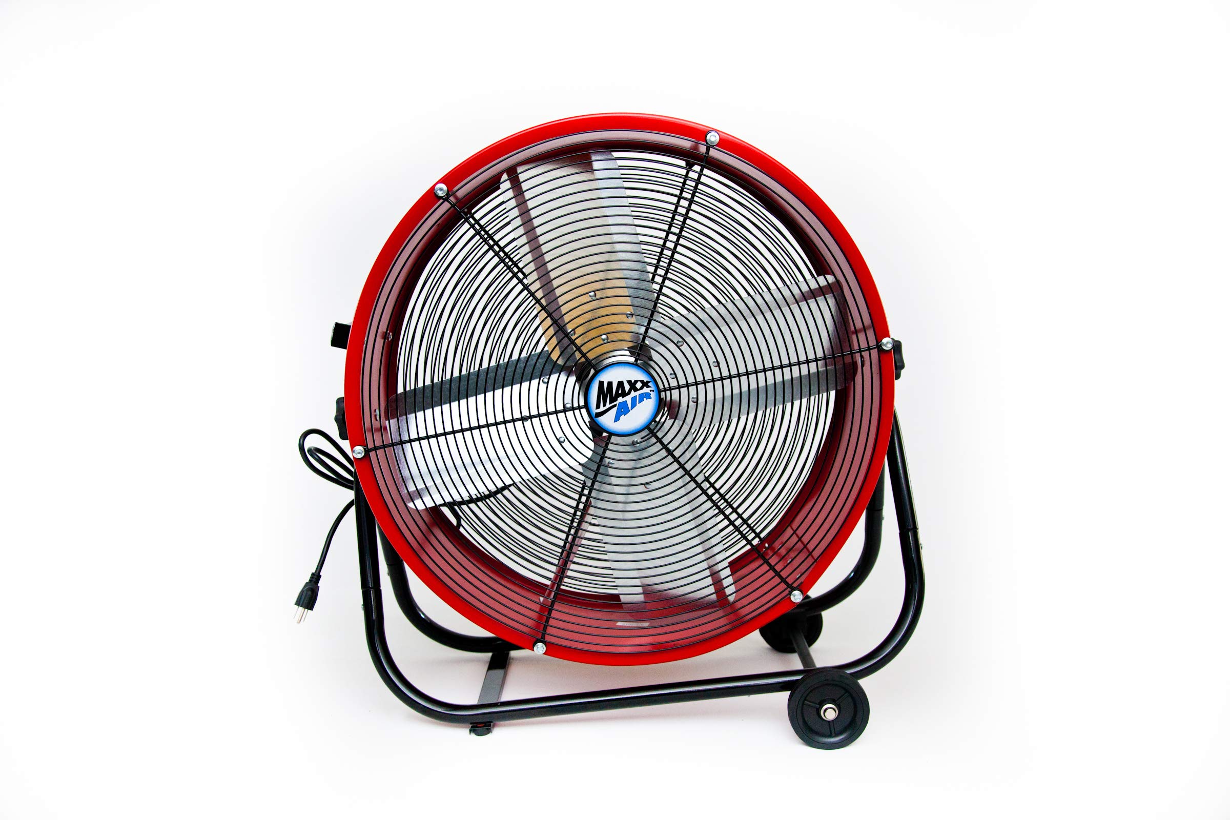 Maxx Air | Industrial Grade Air Circulator for Garage, Shop, Patio, Barn Use | 24-Inch High Velocity Drum Fan, Two-Speed