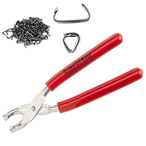 WATERCARBON Tools126 Auto Parts Industries Straight Hog Ring Upholstery Installation Kit Pliers Seat Cover Upholstery Hog Rings pack-100-Piece Ring Set