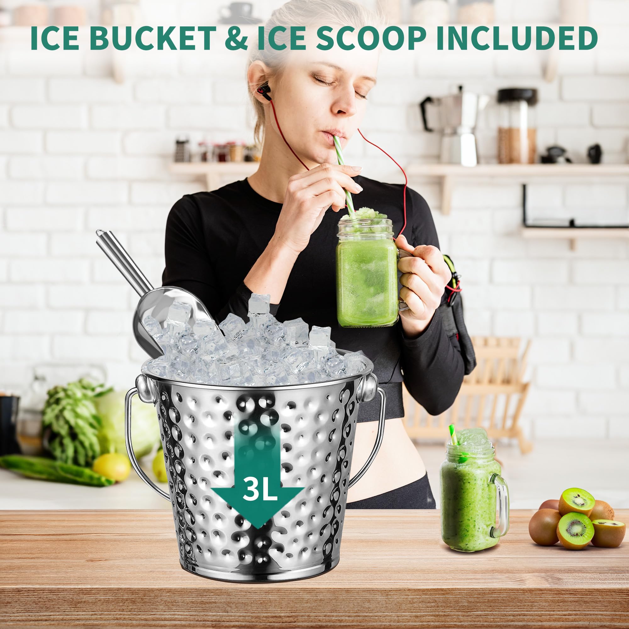 YITAHOME Commercial Ice Maker Machine 400LBS/24H with 250LBS Storage Bin, Upgraded Compressor, Self-Cleaning Stainless Steel Industrial Ice Mchine, Includes Ice Scoop, Ice Bucket and Filter