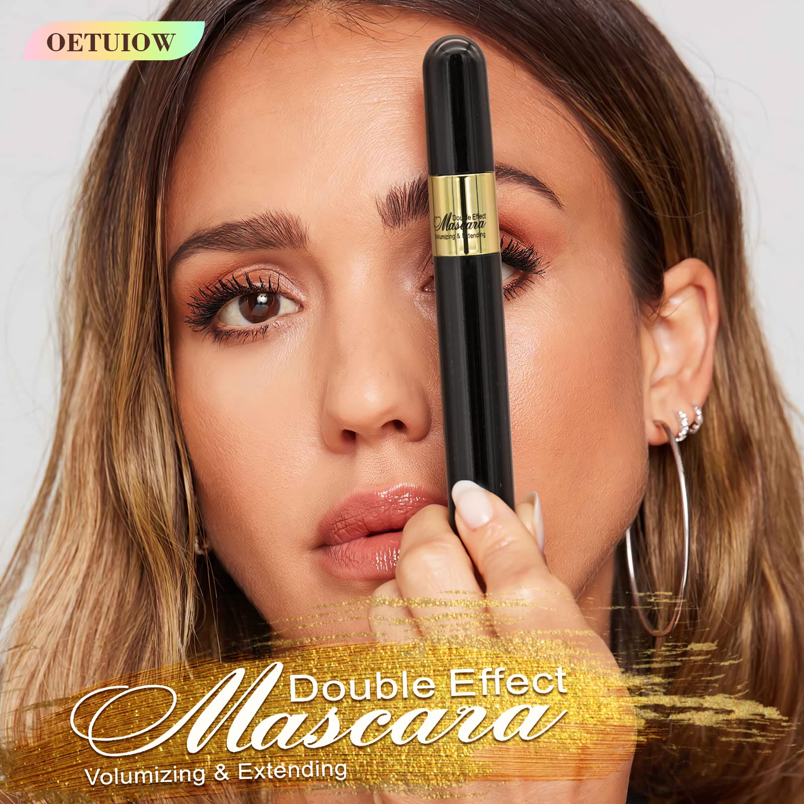 Mascara Black Volumizing and Lengthening - Long-Lasting, Fast Dry, Waterproof and Smudge-Proof, Tubing Mascara, Curling Eyelashes, Cruelty Free, Eye Makeup, Black, 1 Count