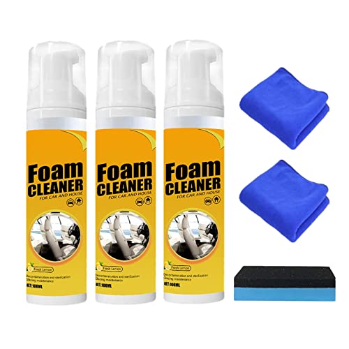 WOSLXM Multifunctional Car Foam Cleaner Spray, All-Purpose Household Cleaners for Car and Kitchen House, Lemon Flavor(300ML)