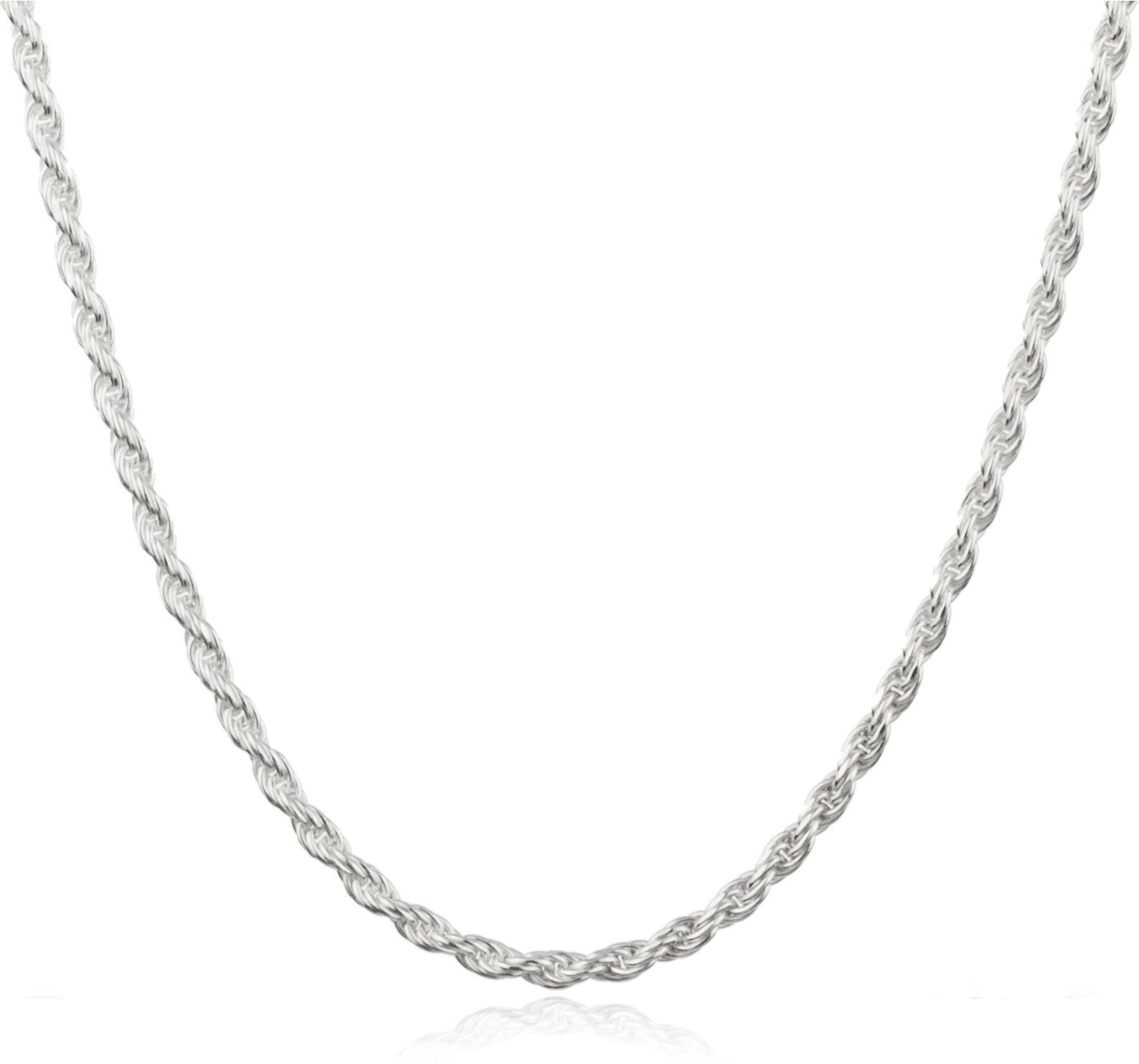 JOTW Sterling Silver 2mm Rope Chain (Sterling-Sterling Silver, 20 Inches) (I-2591)