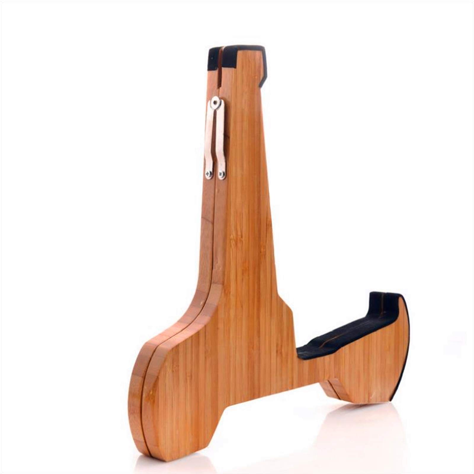 Miwayer Guitar Stand Real Bamboo A-Frame Folding Thickened Universal, with Soft Leather Protection, Safe Non-Slip Portable Stringed Instrument Stand, for Acoustic, Classical, Electric Guitar, Bass…