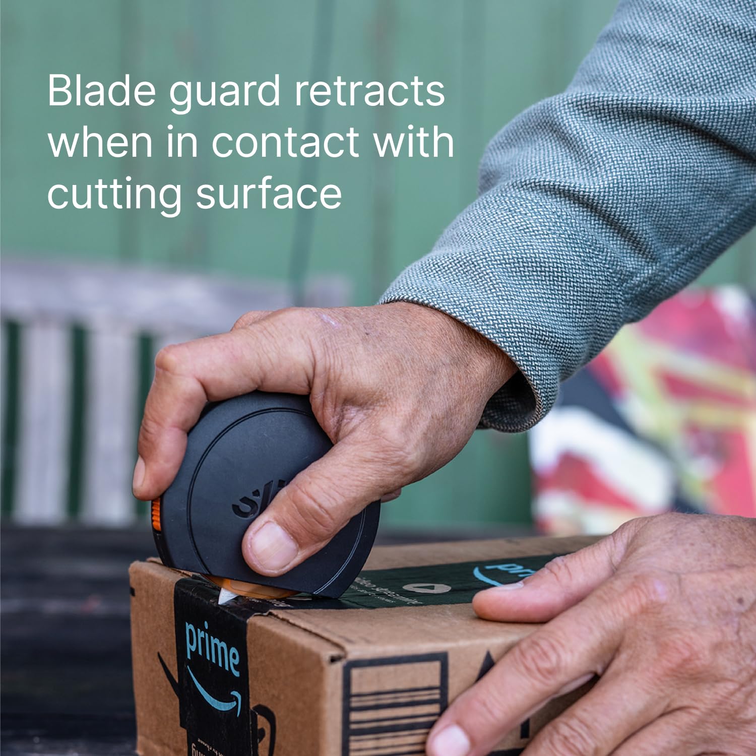 Slice 10477 Super-Safe Carton Cutter, Retracting Blade Guard, Finger-Friendly Blade, Easy Grip, Lasts 11x as Long as Metal, 1 Pack