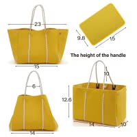 Oversized Neoprene Beach Bag, Tote Bag for Travel, Fitness, Swimming and Beach Vacations (Yellow)