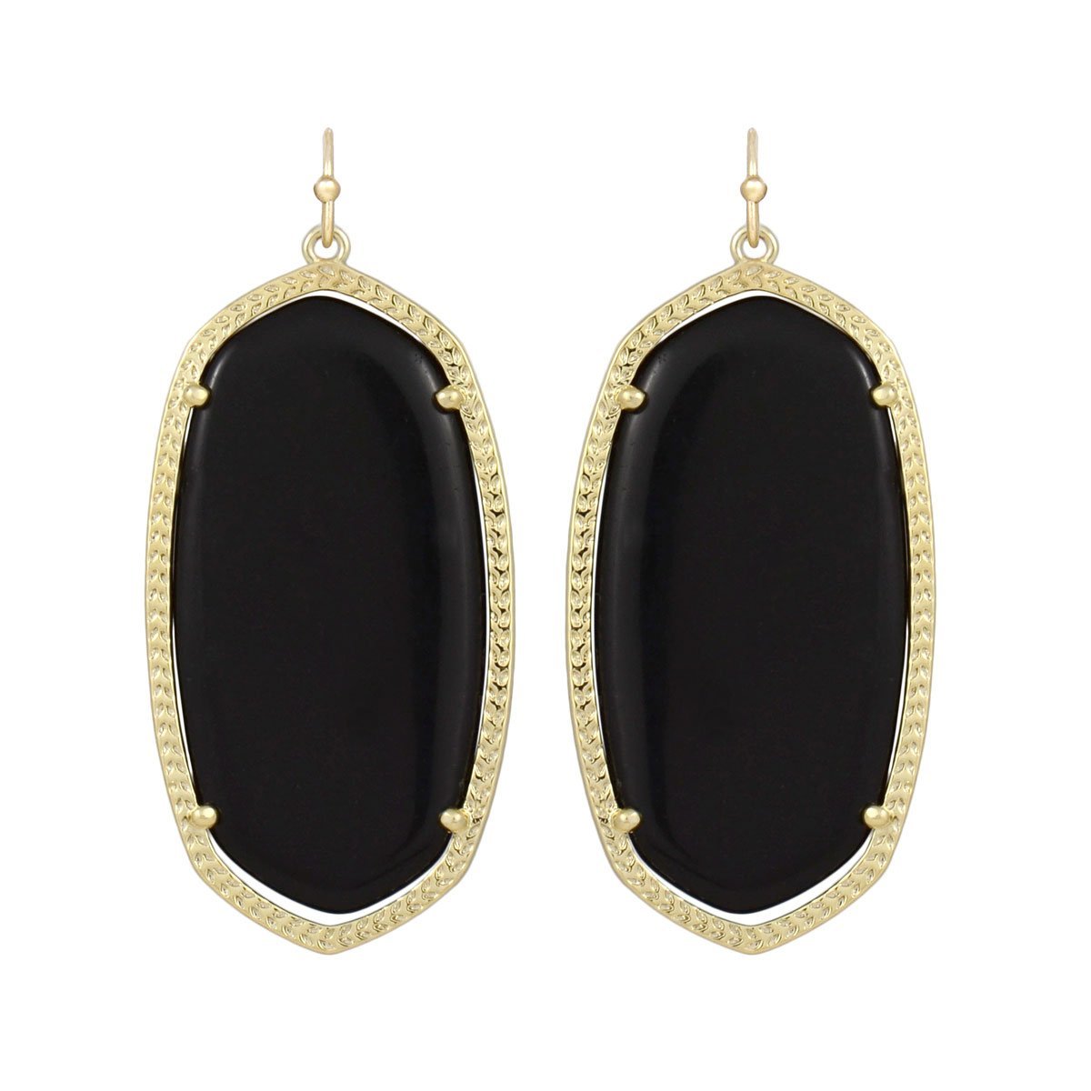 Kendra Scott Danielle Drop Earrings In Black & Gold