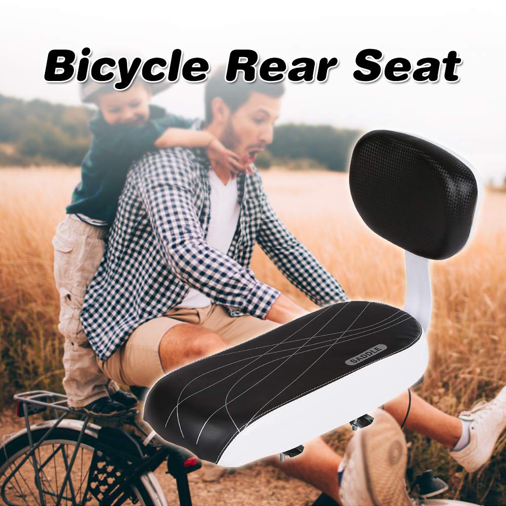 Lixada Bicycle Back Seat Cycling Bike Bicycle MTB PU Leather Soft Cushion Rear Rack Seat Children Seat with Back Rest