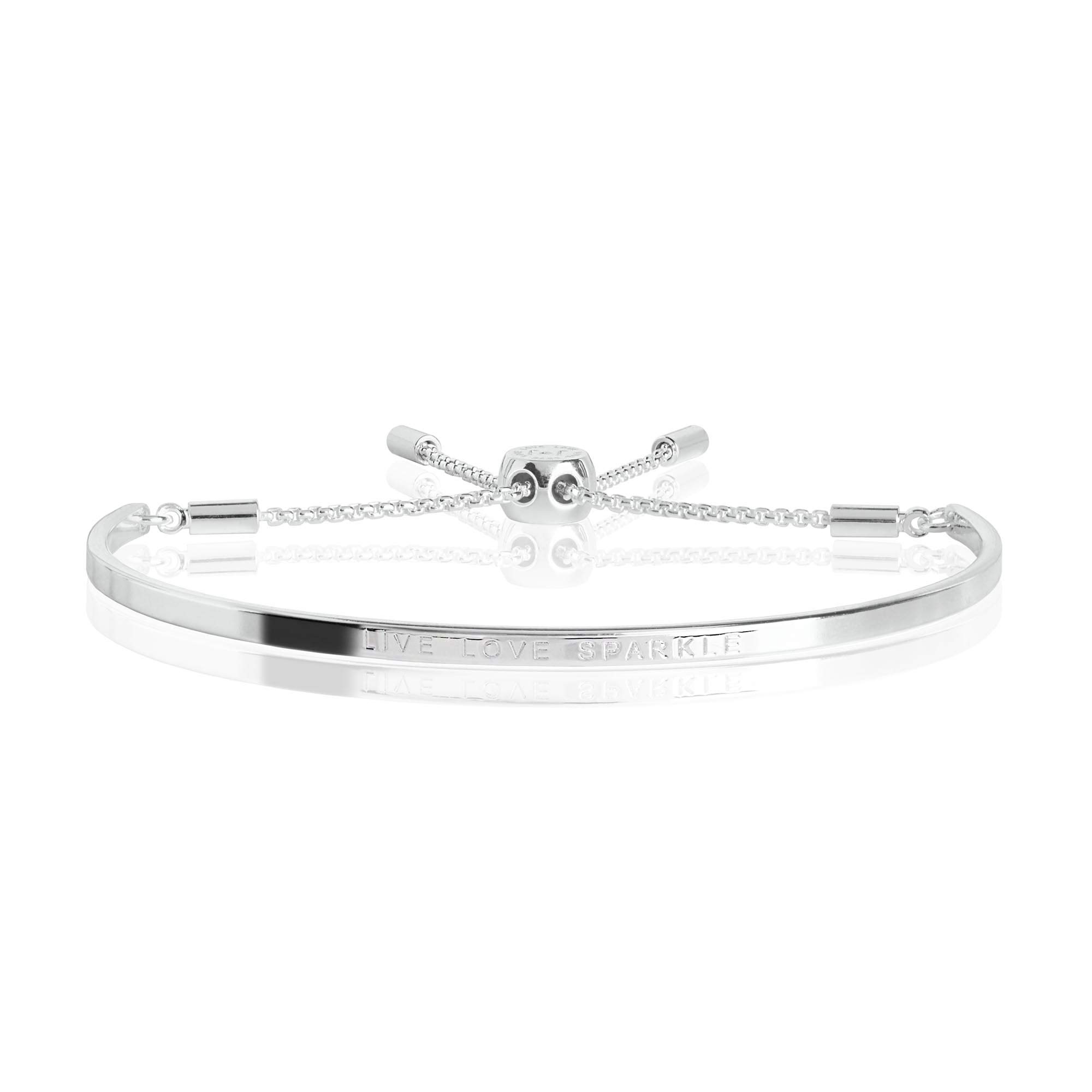 KATIE LOXTON Womens Occasion Box Live Love Sparkle Stretch Stacking Bracelets 3 Piece Set