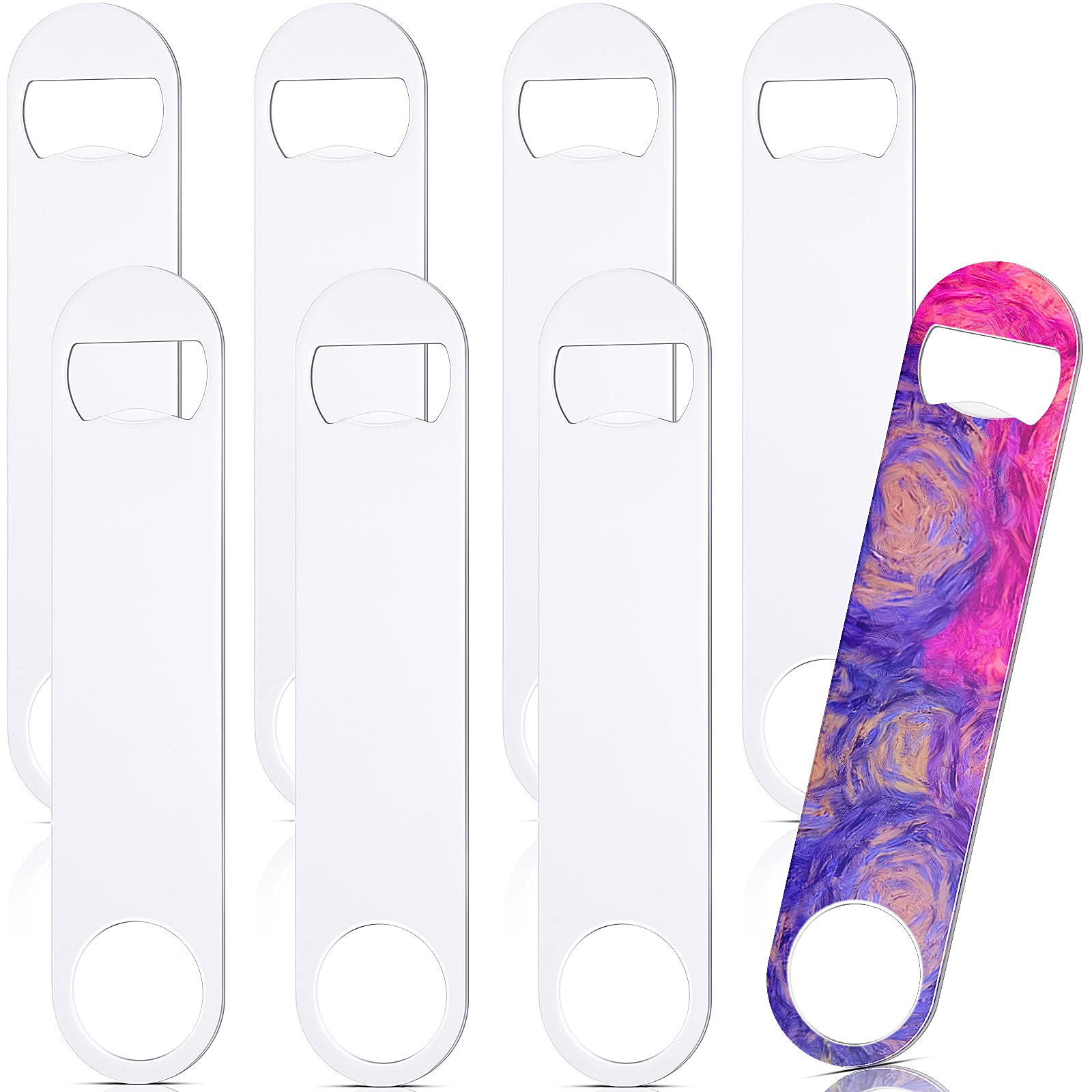 Sublimation Blank Bottle Opener Stainless Steel Flat Bottle Opener Flat Bottle Opener Blank Beer Bottle Opener for Kitchen or Restaurant Custom Personalized Sublimation Photo(,)