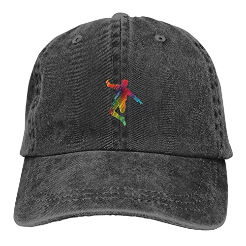 OVPSZFYO Baseball Cap Men Women Adjustable Cotton Low Profile Trucker Hat Denim Gift Dad Hats for Summer Sports Travel (Black)