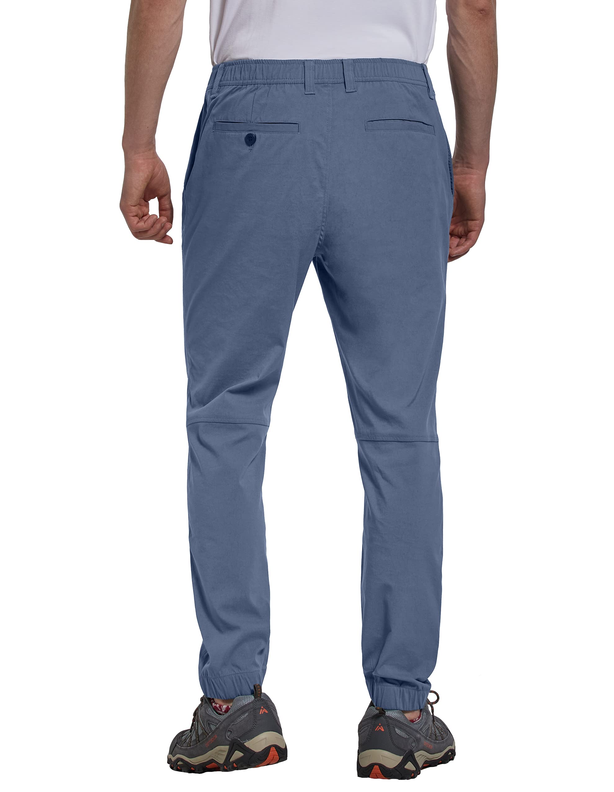 PULI Stretch Golf Joggers Men Hiking Waterproof Pants Tapered Workout Lightweight Casual Workout Cycling Jogging Denim Blue 30