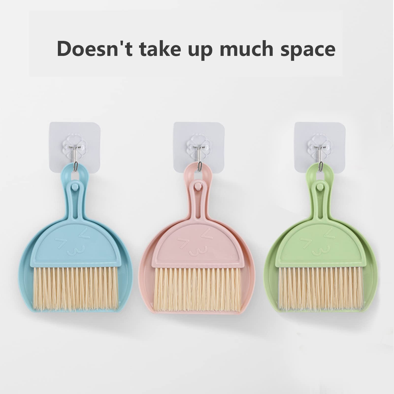 Small Broom and Dustpan Set 3 Pack Mini Handable Keyboard Countertop Table Cleaning Necessities
