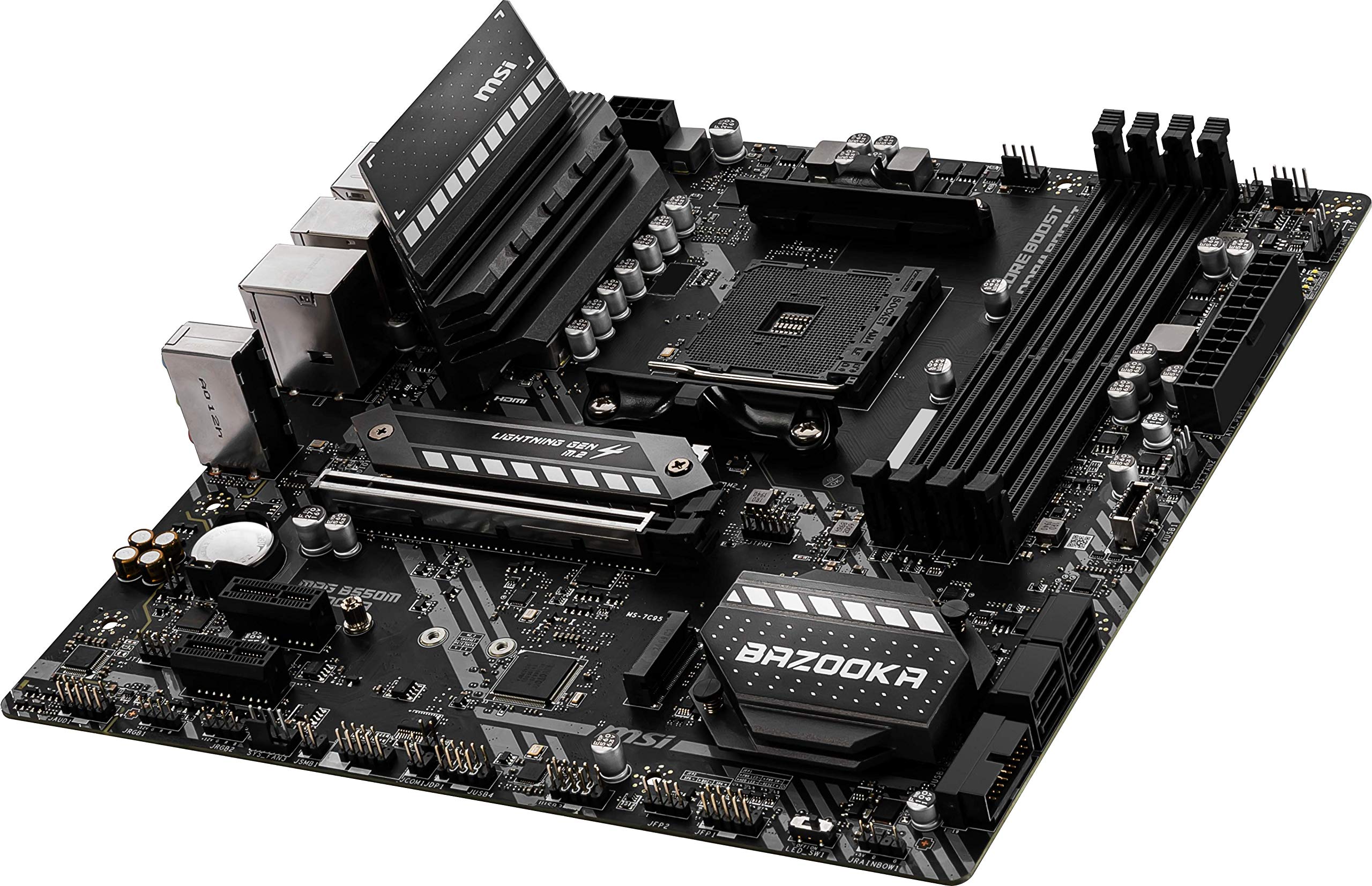 MSI MAG B550M Bazooka Gaming Motherboard (AMD AM4, DDR4, PCIe 4.0, SATA 6Gb/s, M.2, USB 3.2 Gen 1, HDMI/DP, Micro-ATX)