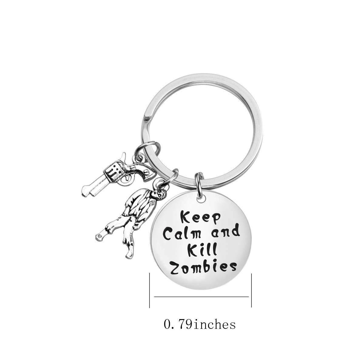 KUIYAI Keep Calm and Kill Zombies Keychain Inspired of Movie Fan Gift (Keychain)
