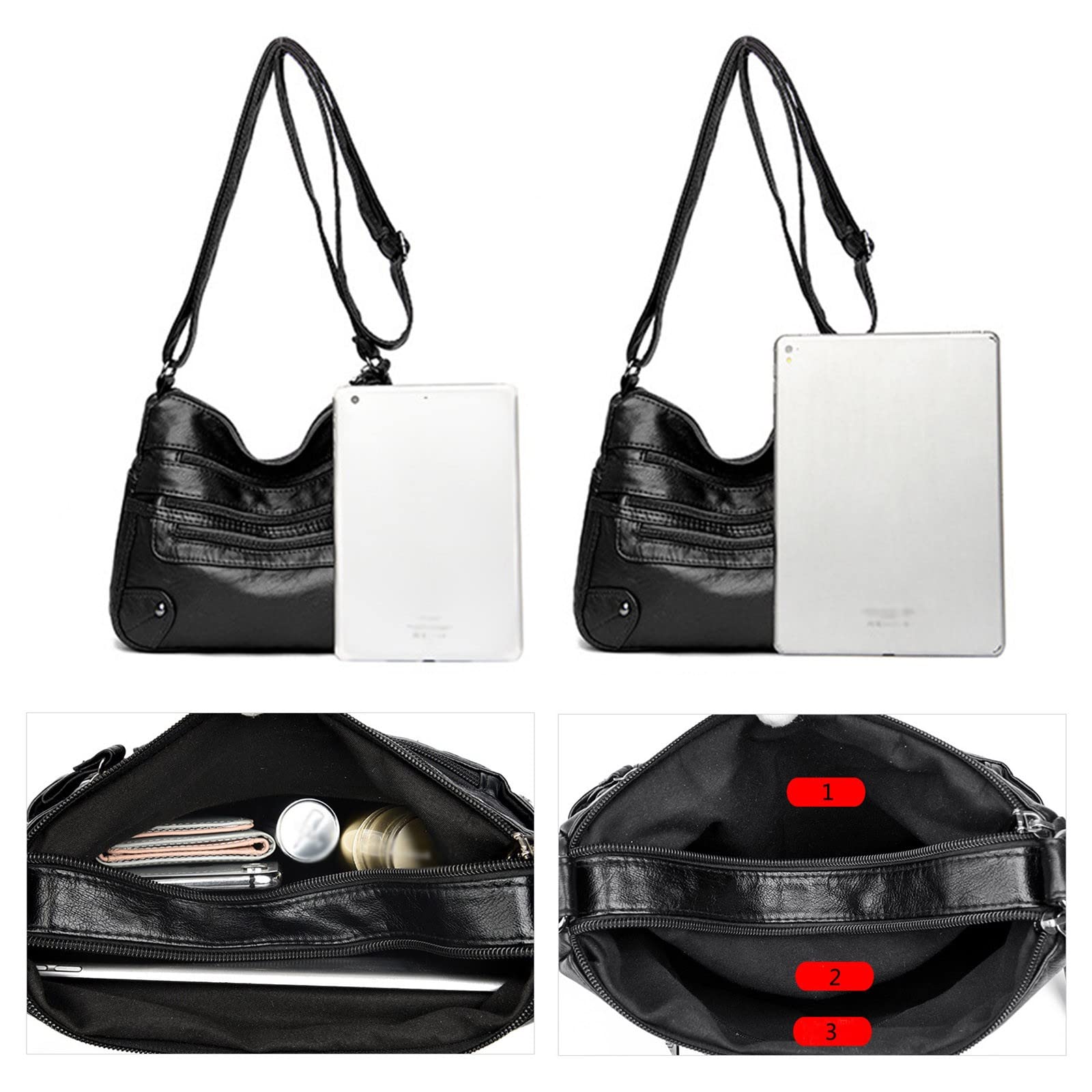 Soft Leather Hobo Handbags Designer Shoulder Tote Purses Crossbody Large Bag for Women