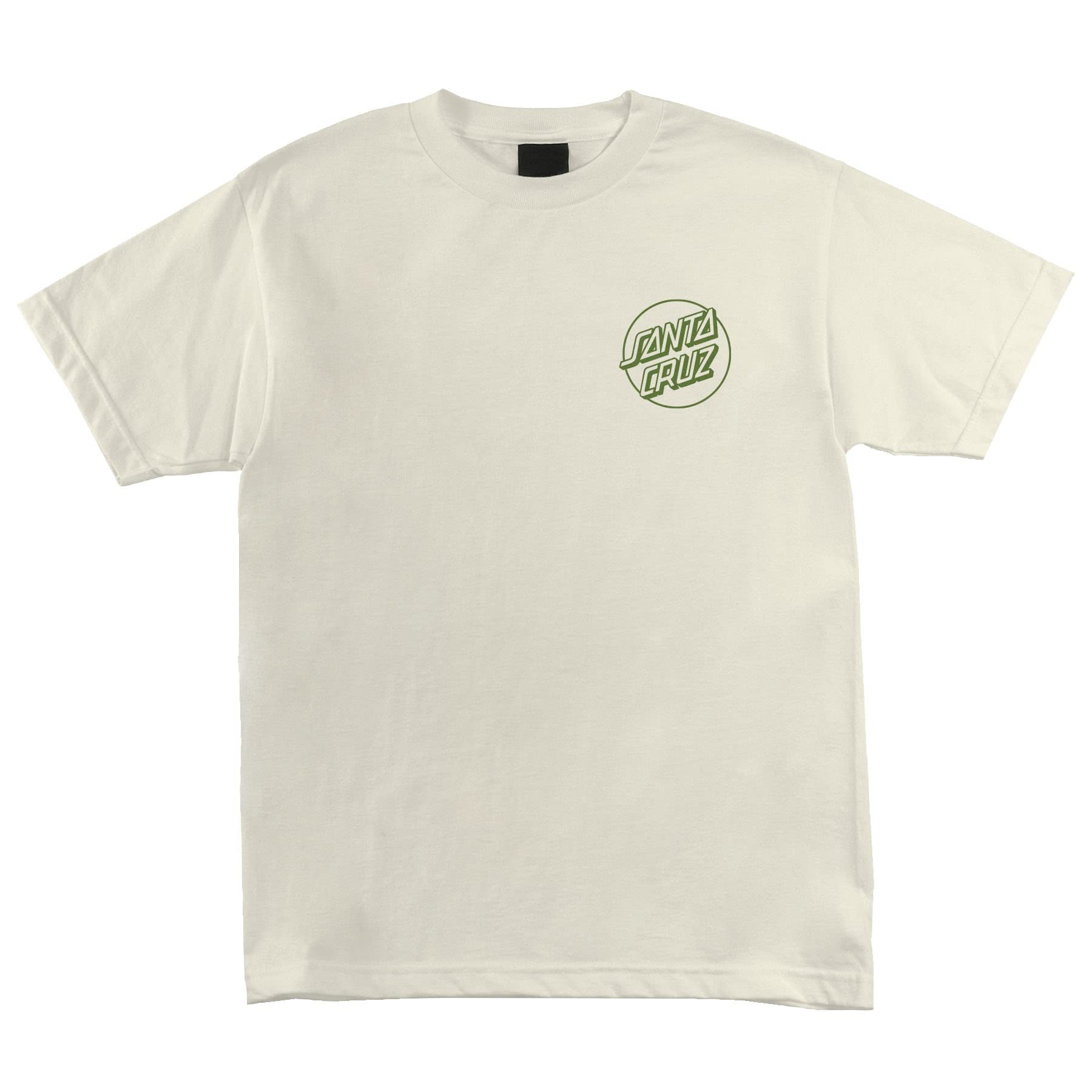 SANTA CRUZ Men's S/S T-Shirt Opus Dot Skate T-Shirt - Cream/Green, Size: Small