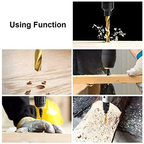 Szliyands 1/4 inch Hex Shank Countersink Drill Bit Power Tools Accessories for Plastic Metal Woodworking Tool by Power Drill 5Pcs/Set (5/6/8/10/12#)