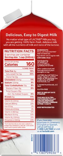 Lactaid Whole Milk, 64 fl oz
