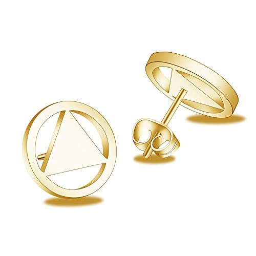 NC AA Gift Sobriety Earrings Recovery Jewelry Alcoholics Anonymous Gifts AA Recovery Earrings AA Sober Gift for Sober Women (Stud-Ear-AA-G)