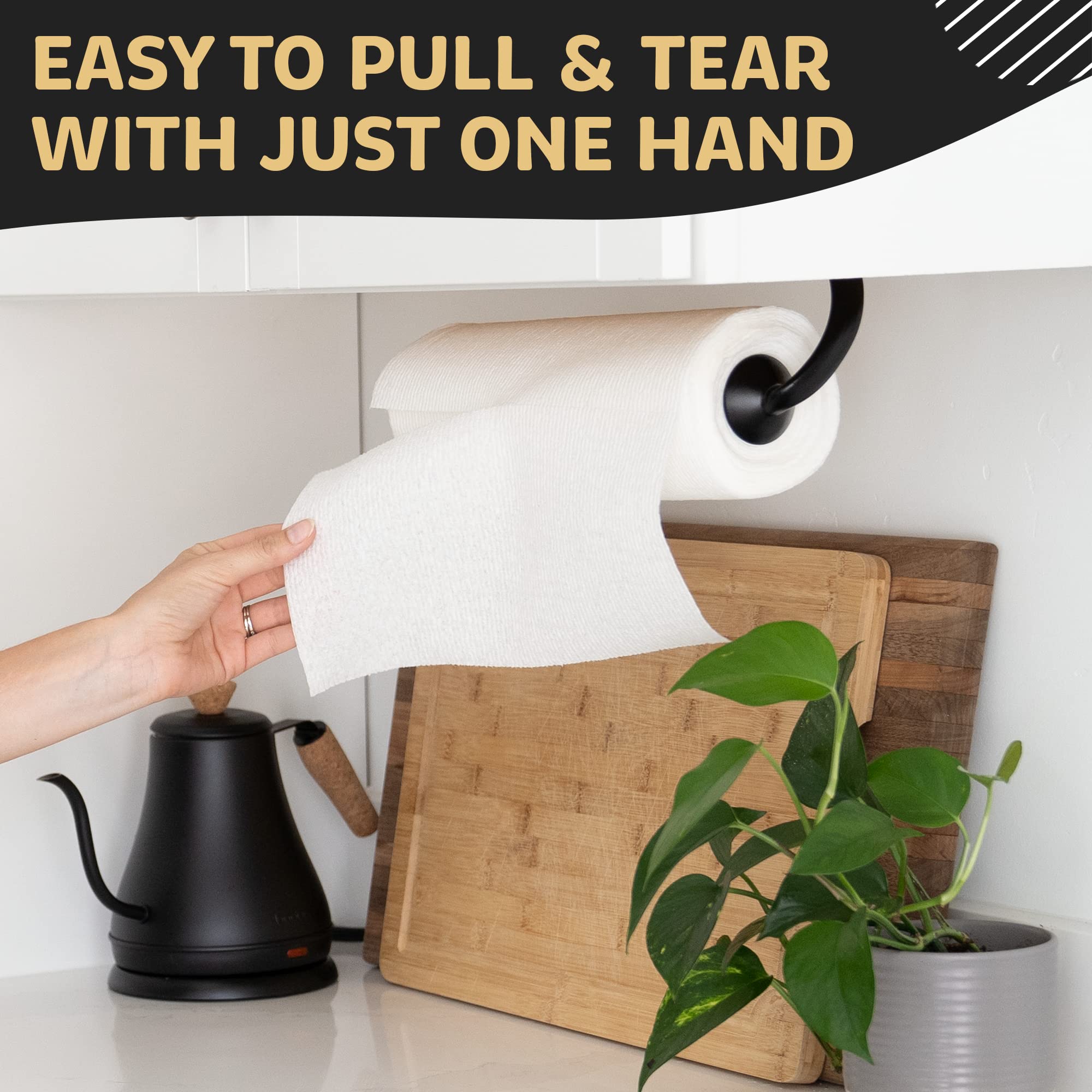 One Handed Tear Wall Mounted & Under Counter Paper Towel Holder Dispenser - Stainless Steel Wall Mount Paper Towel Holder - Easy to Install Horizontally or Vertically - Hardware Included โ 11 Inches