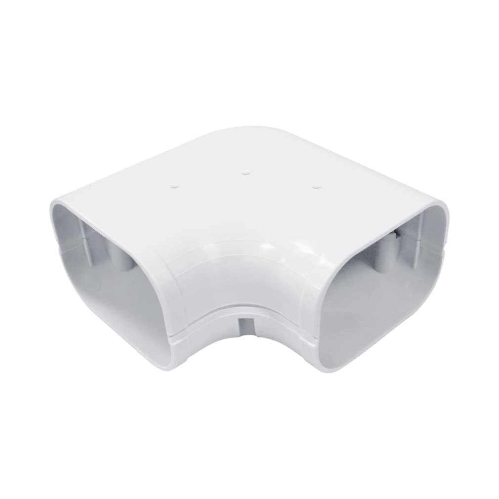 TAKTOPEAK 3" Width Level Bend, 90° Flat Elbow, Mini Split Line Cover Set Accessories for Ductless Mini Split Air Conditioners, Central AC and Heat Pumps