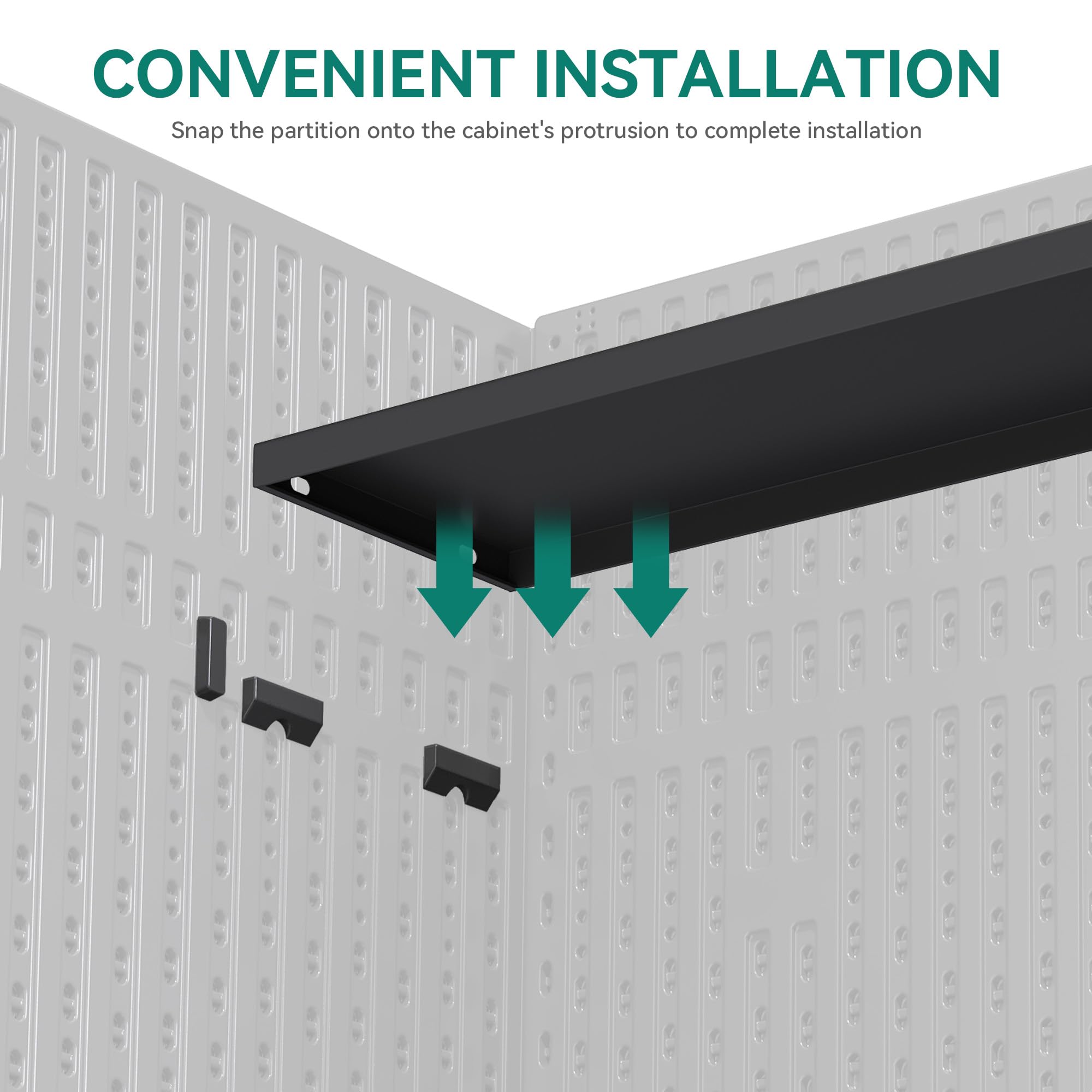 YITAHOME Metal Storage Shed Shelves for 59 cuft Vertical Outdoor Storage Shed,2PCS Space-Saving Waterproof Shelf with 8 Screws for Outdoor Storage Sheds, 51 inx13.8 in, Easy Assembly, 22 lbs, Black