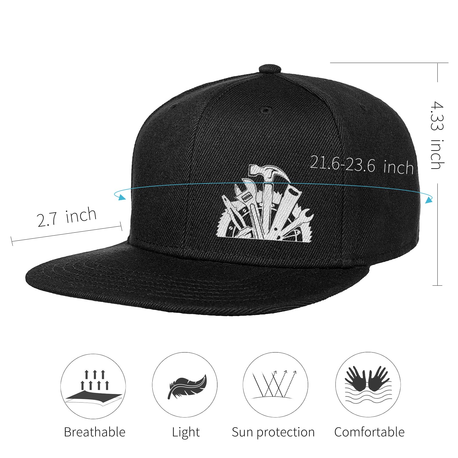 Snapback Hats for Men, Unisex Hip Hop Flat Bill Hats for Men Youth Plain Fitted Trucker Hat Black Hat Dad Fitted Hat Caps for Men Baseball Cap (Black32)