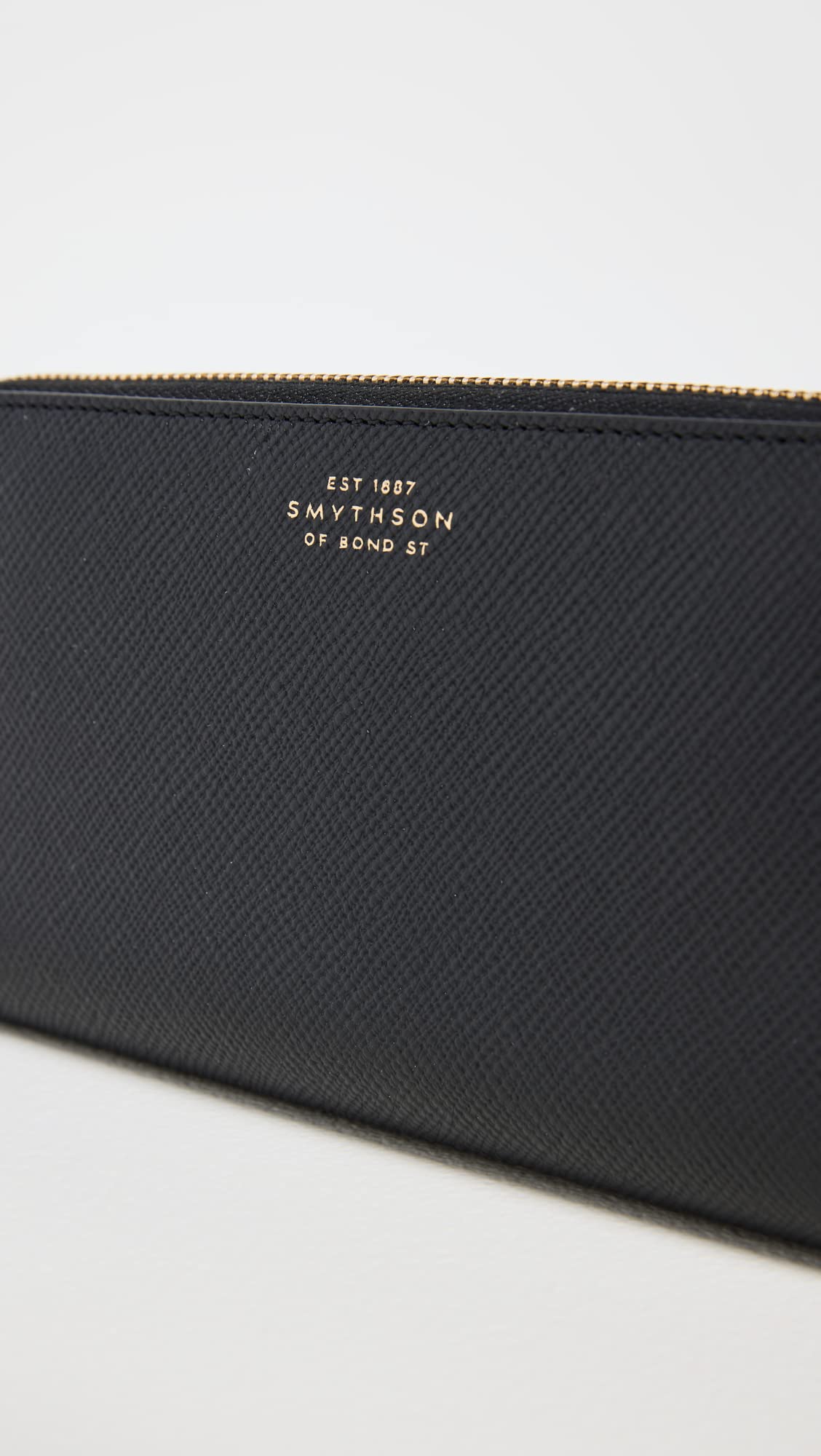 Smythson Women's Large Zip Around Wallet, Black, One Size