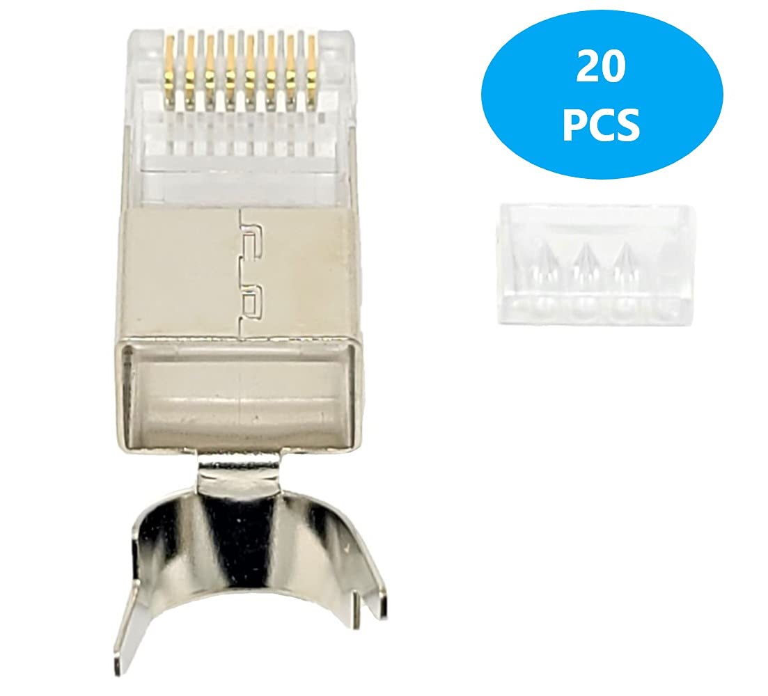 MICRO CONNECTORS 500 Feet Cat6A Stranded-Double Shielded (STP) Bulk Ethernet (26AWG) Cable (Blue) with 20 cat6A/7 Connectors (Model: TR4-570SSBL-KIT)