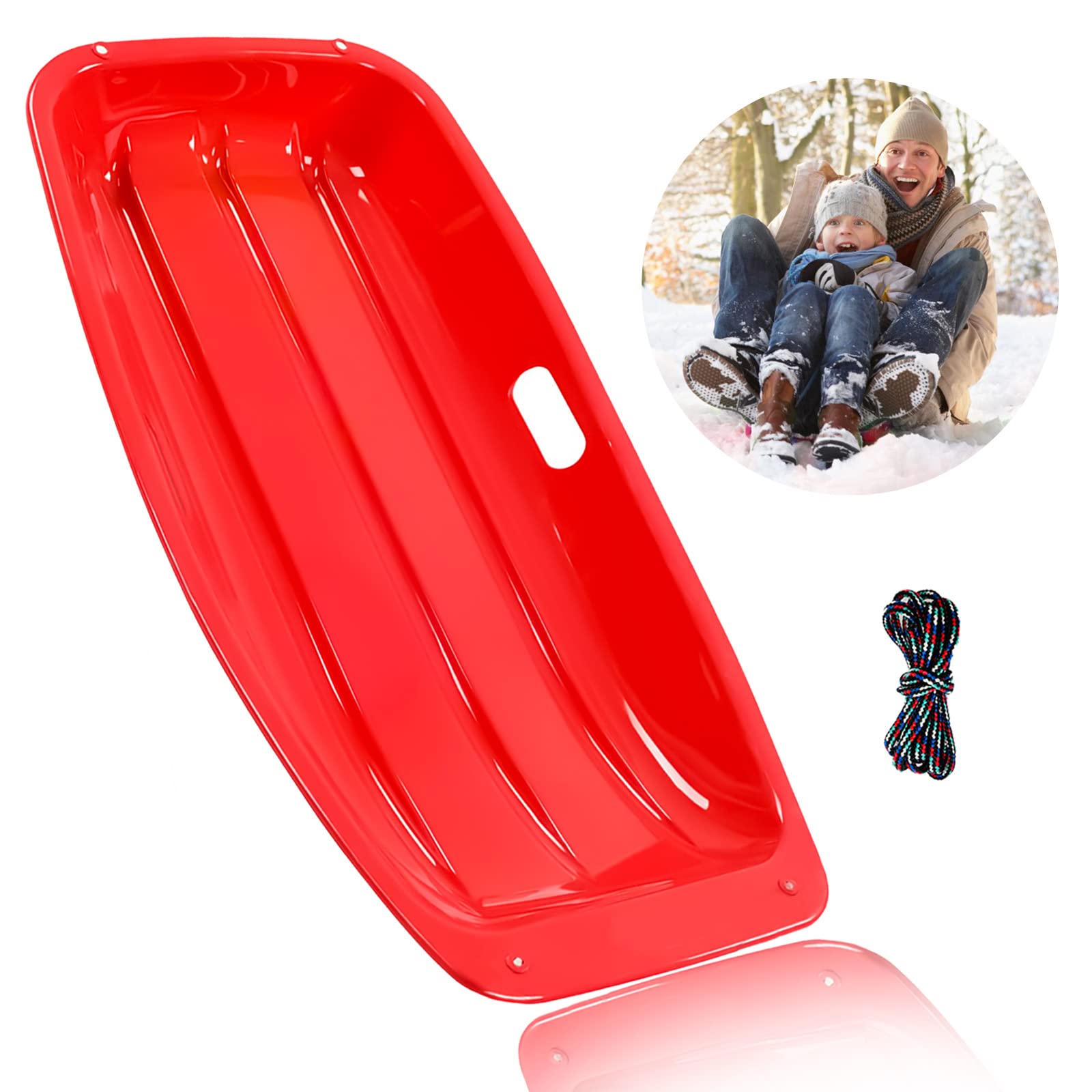 Snow Sleds for Kids and Adult,Sleds for Kids with Handle and Rope