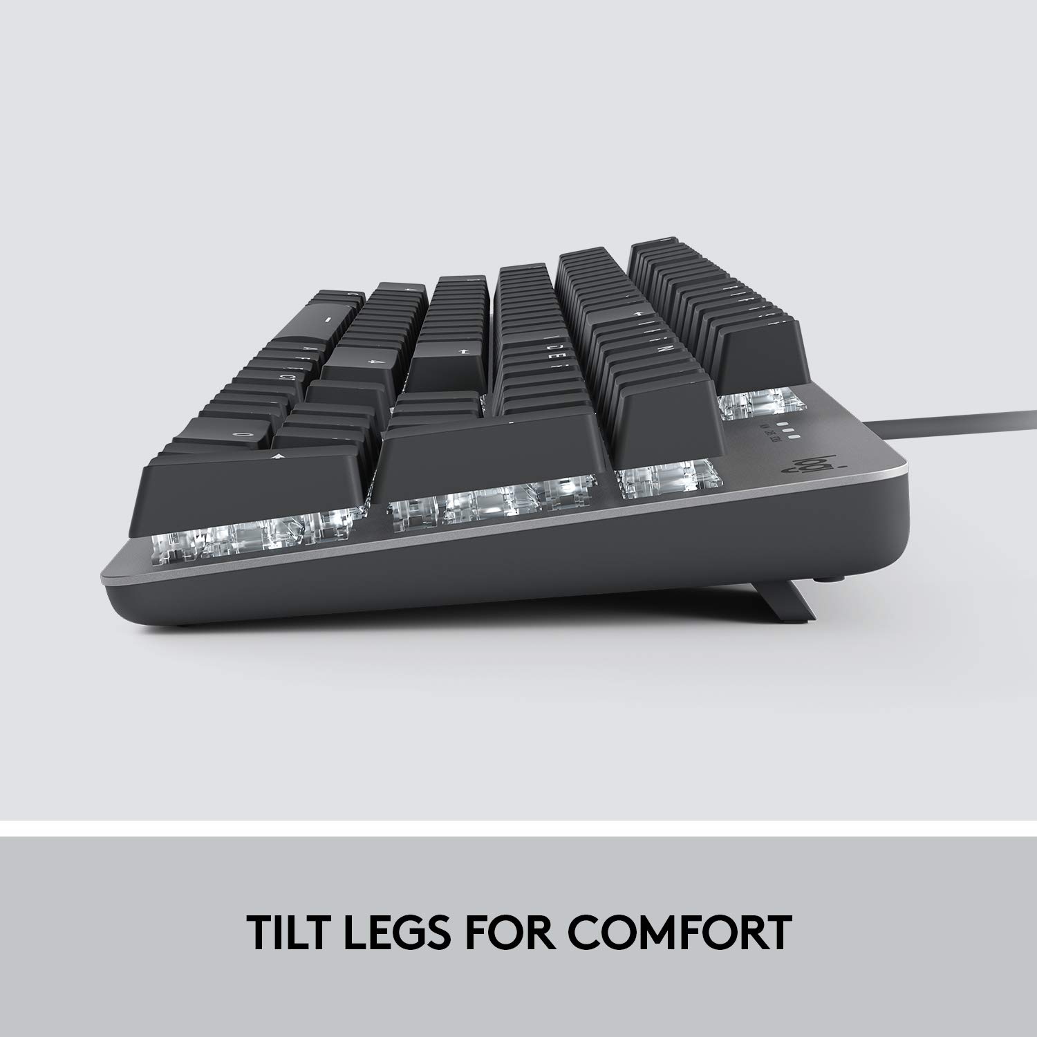 Logitech K845 Mechanical Illuminated Keyboard, Strong Adjustable Tilt Legs, Full Size, Aluminum Top Case, 104 Keys, USB Corded, Windows (TTC Red Switches)