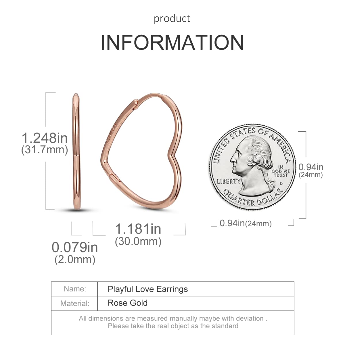 NARMO Silver Hoops Asymmetrical Heart Earrings for Women Gold Cubic Zirconia Hypoallergenic Earrings (PTE008)